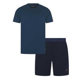 Lyle & Scott Lyle & Scott - "Idris" Loungewear Set f&uuml;r Herren, Rundhalsausschnitt, kurz&auml;rmlig (Dunkles Jeansblau)