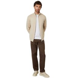 Threadbare. Threadbare - "Wynnstay" Strickjacke f&uuml;r Herren, Durchgehender Rei&szlig;verschluss, Jerseyware (Hafermilch)