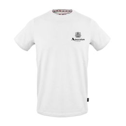 Aquascutum - T-Shirt f&uuml;r Herren, Rundhalsausschnitt, Regul&auml;r (Wei&szlig;)
