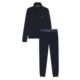 BOSS - Schlafanzug mit langer Hose f&uuml;r Herren, Rei&szlig;verschluss (Dunkelblau)