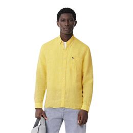 Lacoste - Button-Down-Hemd f&uuml;r Herren, Leinen (Gelb)