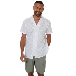 Threadbare. Threadbare - Hemd f&uuml;r Herren, kurz&auml;rmlig (Wei&szlig;)
