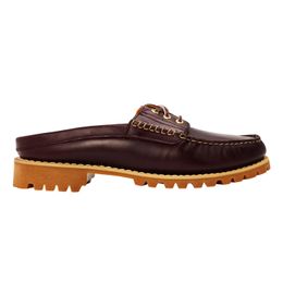 Timberland - "Vibram" Mules f&uuml;r Herren, Leder, Mokassin-Spitze (Burgunderrot)