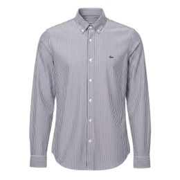 Lacoste - Hemd f&uuml;r Herren, Regul&auml;r, Lang&auml;rmlig (Wei&szlig;/Marine)