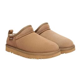 EverAu - Hausschuh-Stiefel f&uuml;r Damen, Wildleder, Flach (Kastanie)