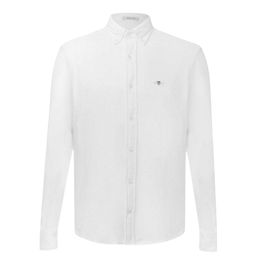 Gant - Hemd f&uuml;r Herren, Piqu&eacute;, Regul&auml;r, Lang&auml;rmlig (Wei&szlig;)