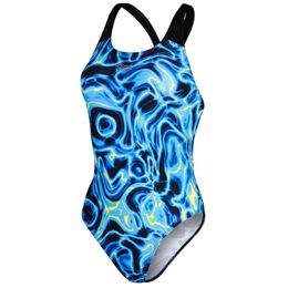 Speedo - "Allover Digital" Badeanzug f&uuml;r Damen, Schwimmen (Blau/Schwarz)