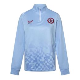 Castore - Drill-Top f&uuml;r Damen, Lang&auml;rmlig (Blau/Wei&szlig;)