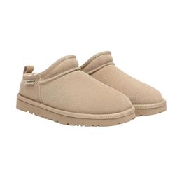 EverAu - Hausschuh-Stiefel f&uuml;r Damen, Wildleder, Flach (Sand)