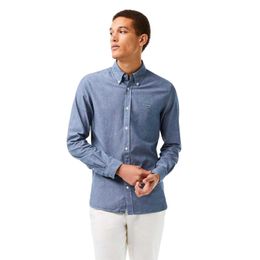 Lacoste - Hemd f&uuml;r Herren, Chambray-Stoff, Schmal (Blau)
