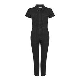 Good American - Jumpsuit f&uuml;r Damen, in der Taille verstellbar, Denim, kurz&auml;rmlig (Schwarz)