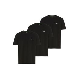 BOSS Green Herren T-Shirt "Tee 3Pack Regular Fit"schwarz001, Gr. L, unifarben, Single Jersey, Obermaterial: 96% Baumwolle, 4% Elasthan, Shirts,