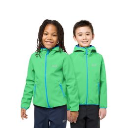 Jack Wolfskin Jungen Softshelljacke "FOURWINDS JACKET KIDS"lizard, Gr. 140, Softshell, Obermaterial: 100% Polyester. Innenseite: 100% Polyester,