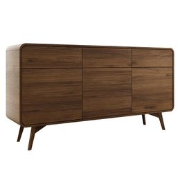 Mirjan24 Sideboard, Nussbaum, Holz, 3 Schubladen, Rechteckig, 160x84x39 cm, Wohnzimmer, Kommoden & Sideboards, Sideboards