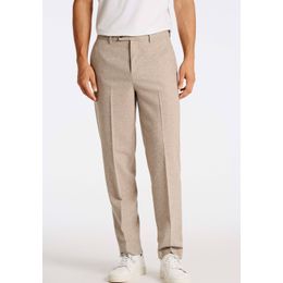 LINDBERGH Herren Stoffhose "Stoffhose Relaxed Fit", beige, Gr. L, meliert, Obermaterial: 56% Polyester, 40% Wolle, 4% Elasthan. Futter: 55%