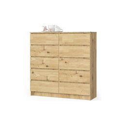 H&ouml;ffner Kommode mit 10 Schubladen Kersten holzfarben Ma&szlig;e (cm): B: 120 H: 121 &raquo; H&ouml;ffner