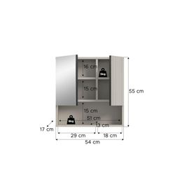 H&ouml;ffner Spiegelschrank beige Ma&szlig;e (cm): B: 54 H: 55 &raquo; H&ouml;ffner