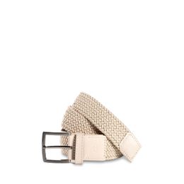 Tom Tailor Herren TTJAMIE Elastischer Flechtg&uuml;rtel mit eckiger Dornschlie&szlig;e, beige, Uni, Gr. 100
