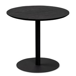 Xora Beistelltisch, Schwarz, Metall, Holzwerkstoff, rund, Bodenplatte, 48x43x48 cm, einfacher Aufbau, Wohnzimmer, Wohnzimmertische, Beistelltische, Beistelltische Metall