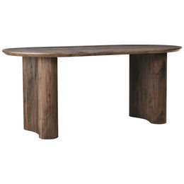 Mid.you Esstisch, Walnuss, Holzwerkstoff, oval, w&uuml;rfelf&ouml;rmig, 90x75x180 cm, Esszimmer, Tische, Esstische, Esstische oval