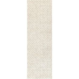 Lindorug L&auml;ufer Mesio Haral, waschbar, Creme, Taupe, Textil, geometrisch, rechteckig, 80x250 cm, Oeko-Tex&reg; Standard 100, f&uuml;r Fu&szlig;bodenheizung geeignet, rutschfest, in verschiedenen Gr&ouml;&szlig;en erh&auml;ltlich, wasserabweisend, schmutzabweisend, Hausstauballergiker feuchtraumgeeignet, stuhlrollengeeignet, waschbar, pflegeleicht, strapazierf&auml;hig, rei&szlig;fest, rutschfeste Unterfl&auml;che, vegan, Teppiche & B&ouml;den, Tepp