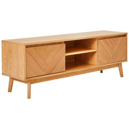 Mid.you Lowboard, Eiche, Holzwerkstoff, furniert, massiv, 1 F&auml;cher, 150x53x40 cm, Wohnzimmer, Wohnw&auml;nde, Lowboards