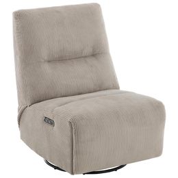 CARRYHOME Relaxsessel, Grau, Metall, 74x105x92 cm, Relaxfunktion, USB-Anschluss, USB-C-Anschluss, Sitzfl&auml;che 360&deg; drehbar, Wohnzimmer, Sessel, Relaxsessel