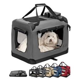 Lionto Hundetransportbox - faltbar - grau M