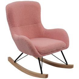 Livetastic Kinder-Schaukelstuhl Dora, Pink, Holz, Metall, Textil, Kautschukholz, massiv, 55x70x63 cm, Bsci, Kinder- & Jugendzimmer, Kinderm&ouml;bel, Kindersitzm&ouml;bel & -tische, Kindersessel & -sofas