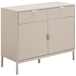 Mid.you Sideboard Rhodes, Kaschmir, Metall, Holzwerkstoff, 2 F&auml;cher, 2 Schublade(n) Schubladen, 100x80x40 cm, Bsci, Wohnzimmer, Kommoden & Sideboards, Sideboards
