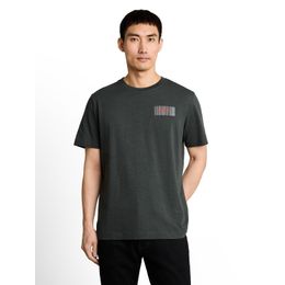 Tom Tailor Herren Kurzarmshirtschwarzest olive, Gr. XXL, bedruckt, bestickt, Single Jersey, Obermaterial: 100% Baumwolle, Shirts, Sommershirt mit