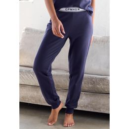 Damen Pyjamahose, Copenhagen Studios, Gr. 36, blau, Single Jersey, Obermaterial: 58% Baumwolle, 39% Polyester, 3% Elasthan, unifarben, Hosen, aus