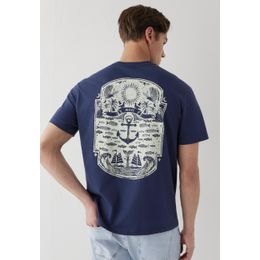 Mavi Herren T-Shirt "PRINTED TEE"schwarz iris, Gr. M, unifarben, 100% Baumwolle, Shirts, T-Shirt mit maritimem Print