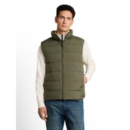 Herren Steppweste, gr&uuml;n, Gr. XL, Tom Tailor Denim, unifarben, Web, Obermaterial: 100% Polyester. Futter: 100% Polyester, Westen, mit Stehkragen und