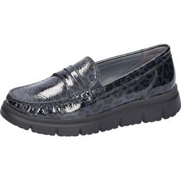Waldl&auml;ufer WALDL&Auml;UFER Damen Slipper "H-Pina", Gr. 6,5blau, Lackleder, Schuhe, Loafer, Schlupfschuh, Bequemschuh in H-Weite