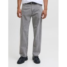 Jack & Jones JACK & JONES Herren Relax-fit-Jeans "JJIEDDIE mit hoher Taille und lockerer Passform"light grau denim, Gr. 32, leichte Abriebeffekte, Denim/Jeans,