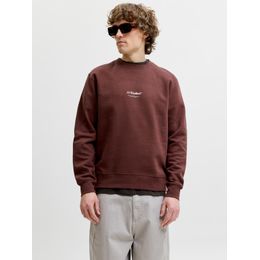 Jack & Jones JACK & JONES Herren Sweatshirt "JJESOHO SWEAT CREW NECK NOOS"bitter chocolate, Gr. XL, bedruckt, angeraute Sweatware, Obermaterial: 80% Baumwolle,