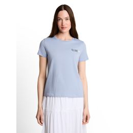 Damen Kurzarmshirtfoggy sky, Gr. S, Tom Tailor Denim, bestickt, Jersey, Obermaterial: 100% Baumwolle, Shirts, Sommershirt mit Stickerei