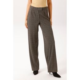 Aniston CASUAL Damen Anzughosegrau, beige, anthrazit, Gr. 40, Jacquardmuster, gemustert, Jersey, Obermaterial: 62% Polyester, 33% Viskose, 5%