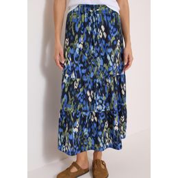 Cecil Damen Maxirockurban dunkelblau, Gr. XXL, gemustert, Stoff, Obermaterial: 100% Viskose. Futter: 100% Viskose, R&ouml;cke, Elastikbund mit Tunnelzug