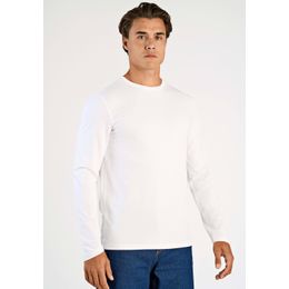 LINDBERGH Herren Langarmshirt "T-Shirt (Langarm) Relaxed Fit", wei&szlig;, Gr. XXXL, unifarben, Obermaterial: 95% Baumwolle, 5% Elasthan, Shirts