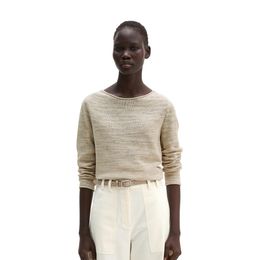 Marc O'Polo MARC O'POLO Damen Strickpullover "aus Leinen-Baumwolle-Mix", beige, Gr. XXL, unifarben, Obermaterial: 52% Baumwolle, 48% Leinen, Pullover