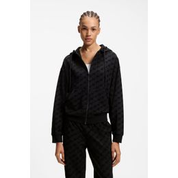 HUGO UNDERWEAR Damen Kapuzensweatjacke "FLOKKY", Gr. L, schwarz, Sweatware, Obermaterial: 48% Baumwolle, 48% Modal, 4% Elasthan, Sweatjacken,