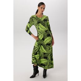 Damen Maxikleidkiwigr&uuml;n, schwarz, Gr. 38, Aniston SELECTED, bedruckt, gebl&uuml;mt, gemustert, Jersey, Obermaterial: 95% Viskose, 5% Elasthan, Kleider,