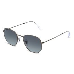 Ray-Ban RB 3548N HEXAGONAL | Herren-Sonnenbrille | Fassung: Vollrand, Panto, Edelstahl, Gun | Glasfarbe: Grau Verlaufend