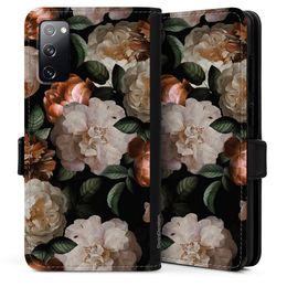 DeinDesign Galaxy S20 Handy Klapph&uuml;lle Handyh&uuml;lle aus Kunst Leder schwarz Flip Case Wallpaper Rose Flower Sideflip mit Lasche