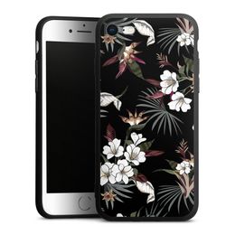 DeinDesign iPhone SE (2020) Handy Premium Silikon H&uuml;lle Handyh&uuml;lle schwarz Case Autumn Flowers Muster Silikon Premium Case