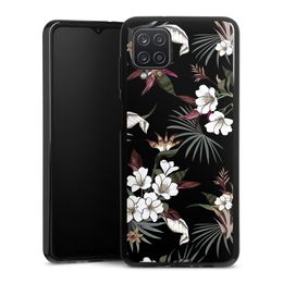 DeinDesign Galaxy A12 Handy Silikon H&uuml;lle Case schwarz Handyh&uuml;lle Flowers Muster Autumn