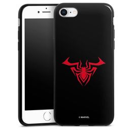 DeinDesign iPhone SE (2020) Handy Slim Case extra d&uuml;nn Silikon Handyh&uuml;lle schwarz H&uuml;lle Spiderman Marvel Logo Silikon Slim Case