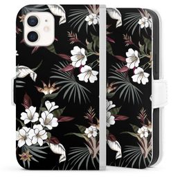 DeinDesign iPhone 12 mini Handy Klapph&uuml;lle Handyh&uuml;lle aus Kunst Leder wei&szlig; Flip Case Flowers Muster Autumn Sideflip mit Lasche